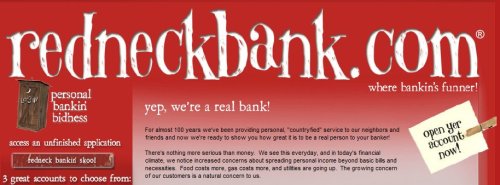 Redneck Bank open for business